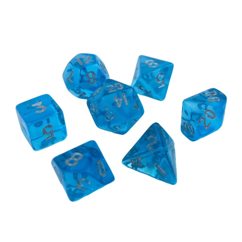 Yokua Portable Mini Polyhedral Dices Set Clear Multi-Sided Acrylic ...