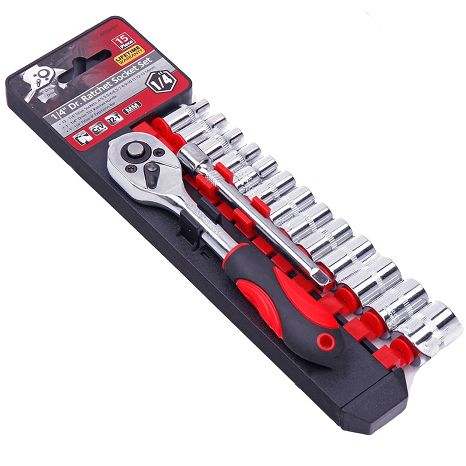 Yokua Ratchet Socket Wrench Set with 13 Sockets 4-14mm & 2 Way Quick ...