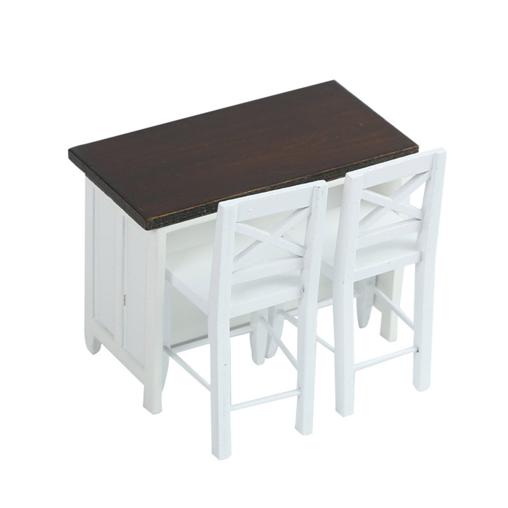 Yokua Realistic Dollhouses Furniture Set 1/12 Scale Bar Table and Chair ...
