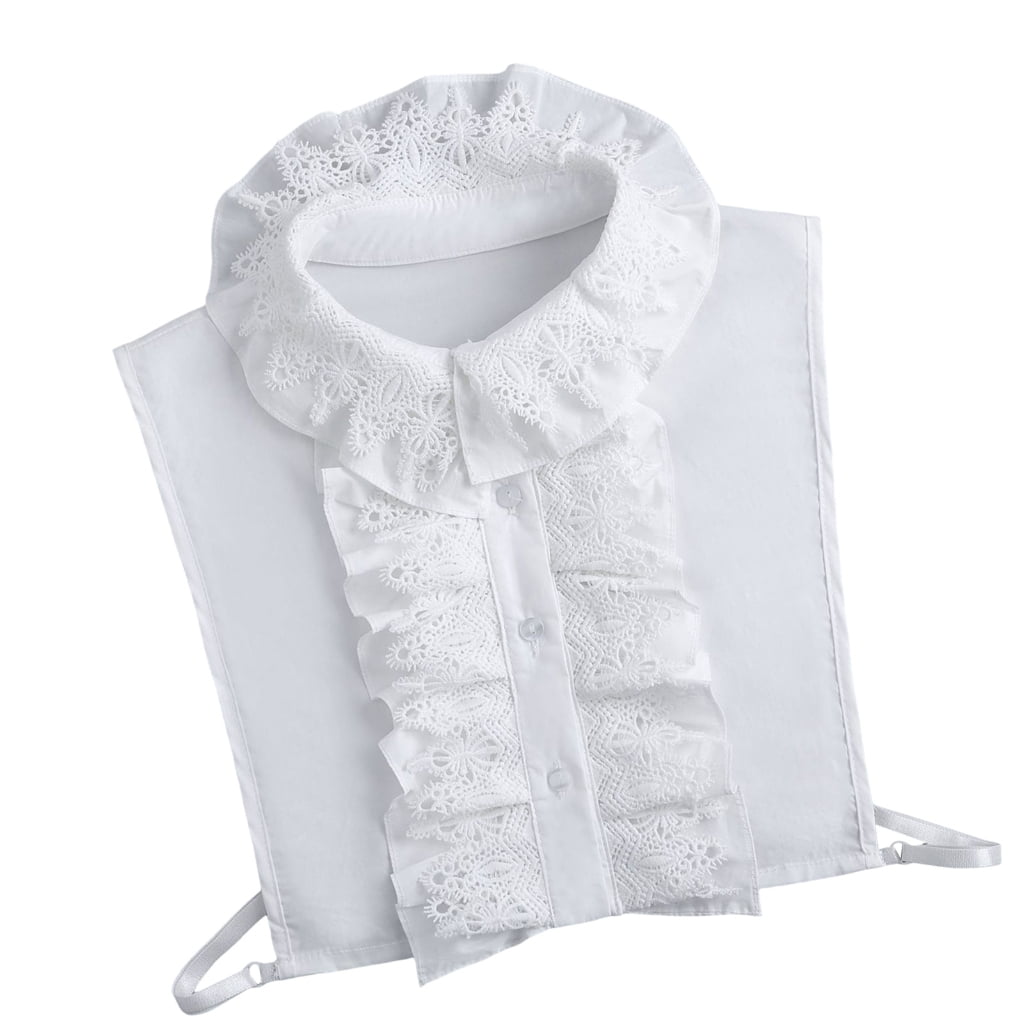 Yokua Ruffle Lace Design Detachable Collar Victorian High Neck Faux ...