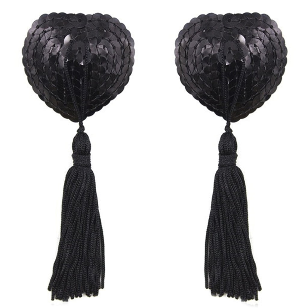 Yokua Sequins Tassels Pasties Nipple Cover Bra Chest Stickers Breast ...
