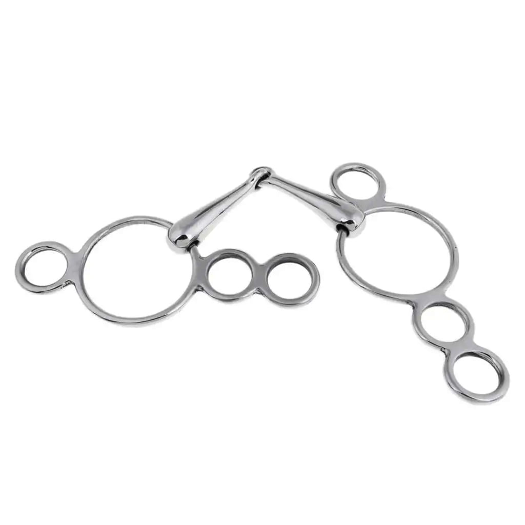 Yokua Stainless Steel Metal Gag Bit Horse Bit Jointed Mouth Loose Rings ...