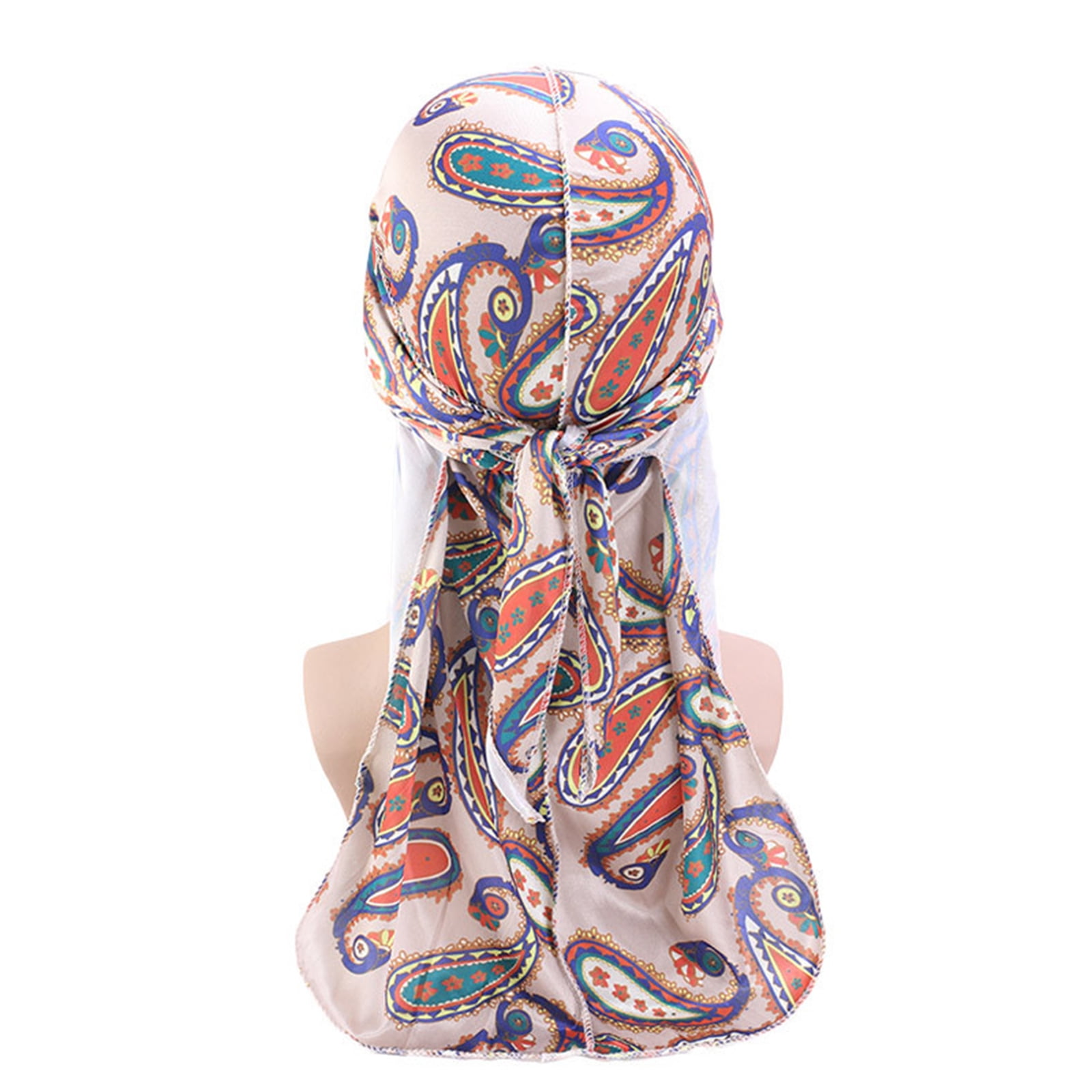 Yokua Stretchable Silky Durag Headwrap with Long Tail Turban for Head ...