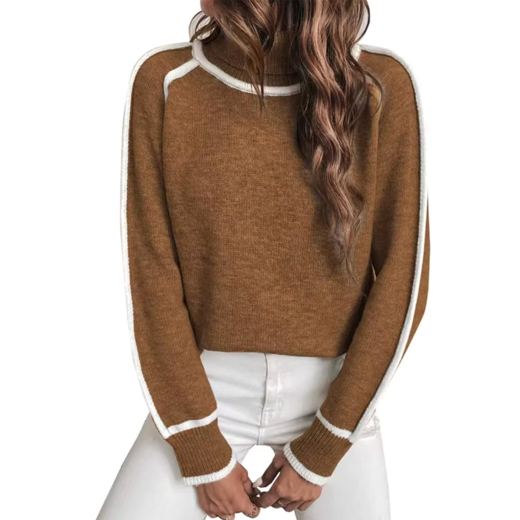 Yokua Stylish Long Sleeve Turtleneck Sweater For Women Winter Fall Warm ...