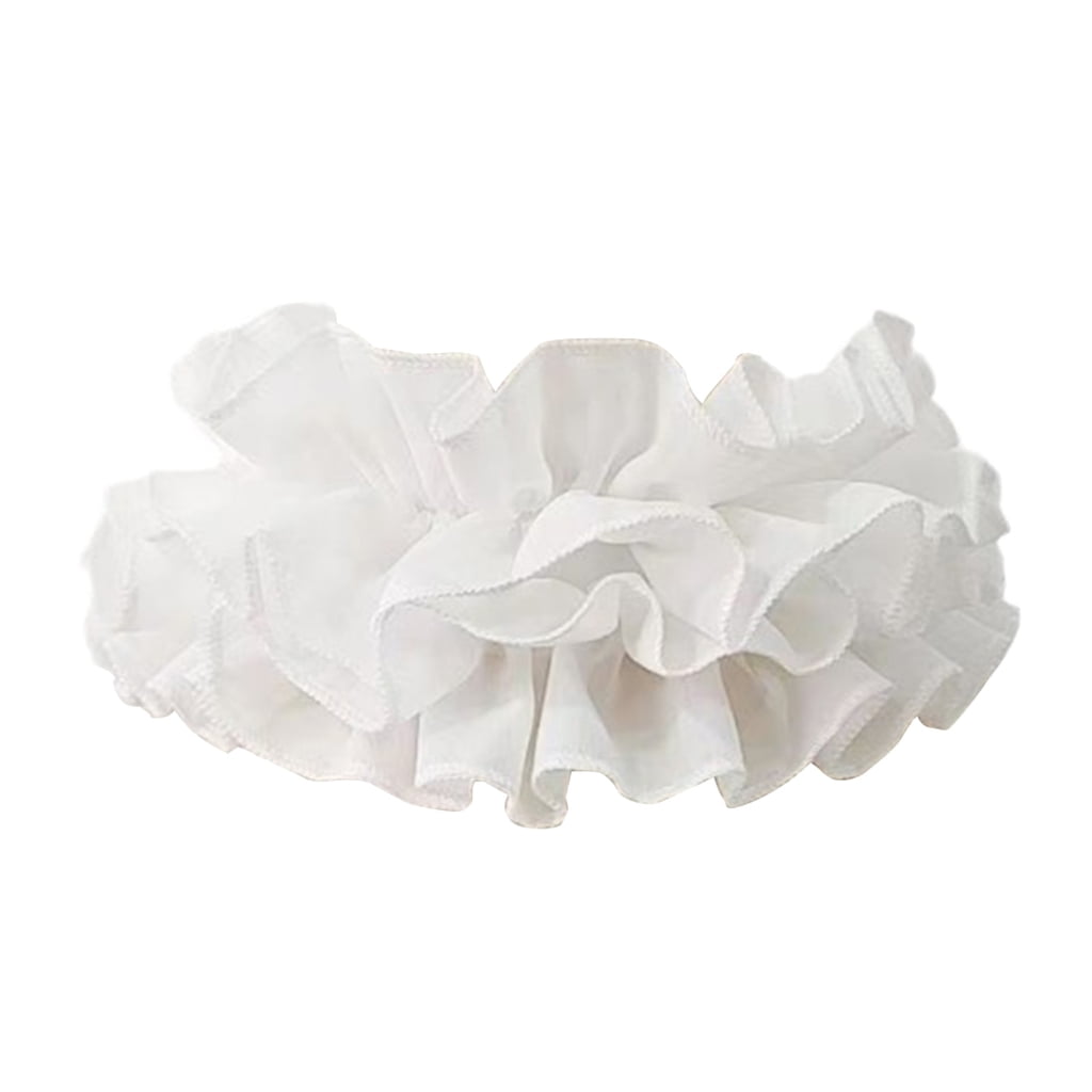 Yokua Victorians Costume Vintage Ruffled Neck Ruff False Collar Chiffon ...