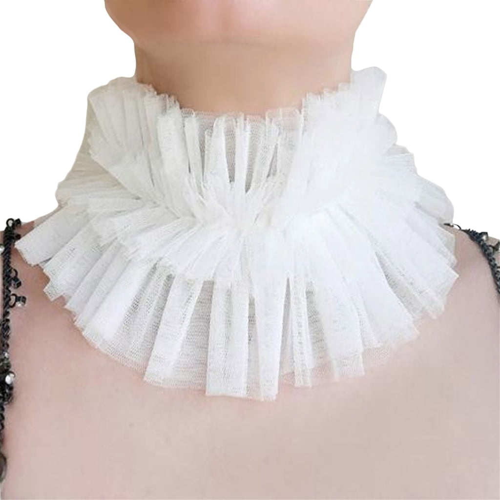 Yokua Vintage Mesh Ruffle Detachable False Collar Renaissances Small ...