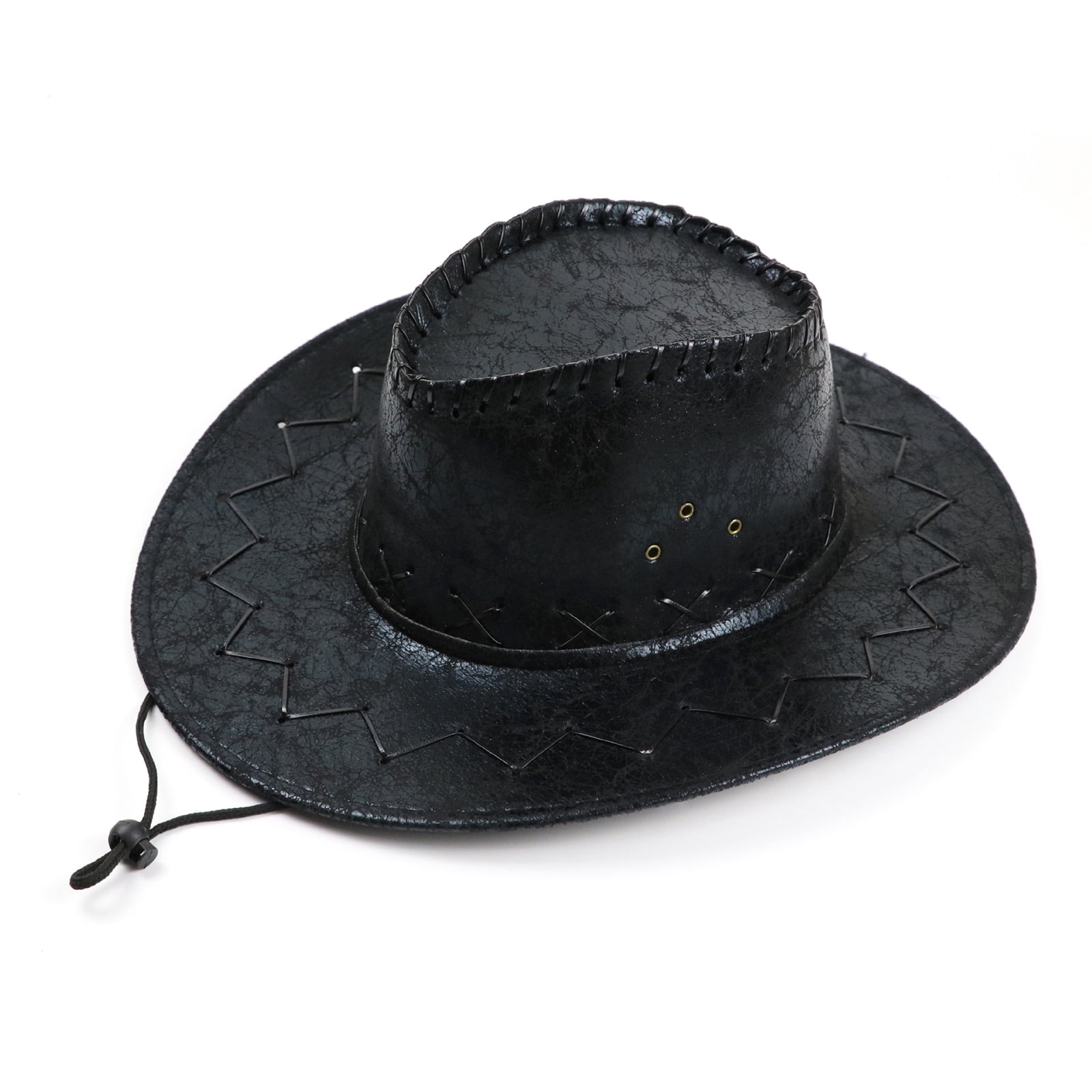 Yokua Western Cowboy Hat Jazz Top Hat with Windproof Rope for Boyfriend ...