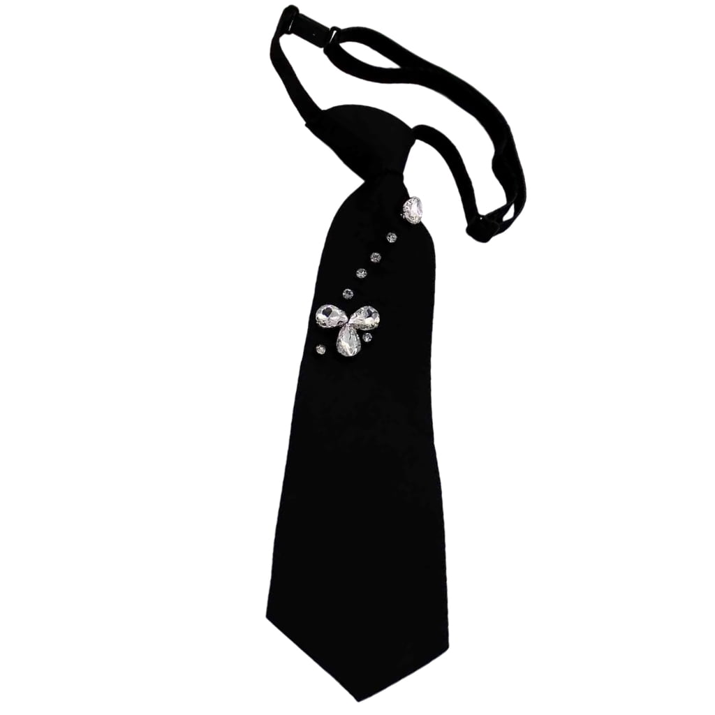 Yokua Women Pre Tied Necktie with Rhinestones Studded Student Uniform ...