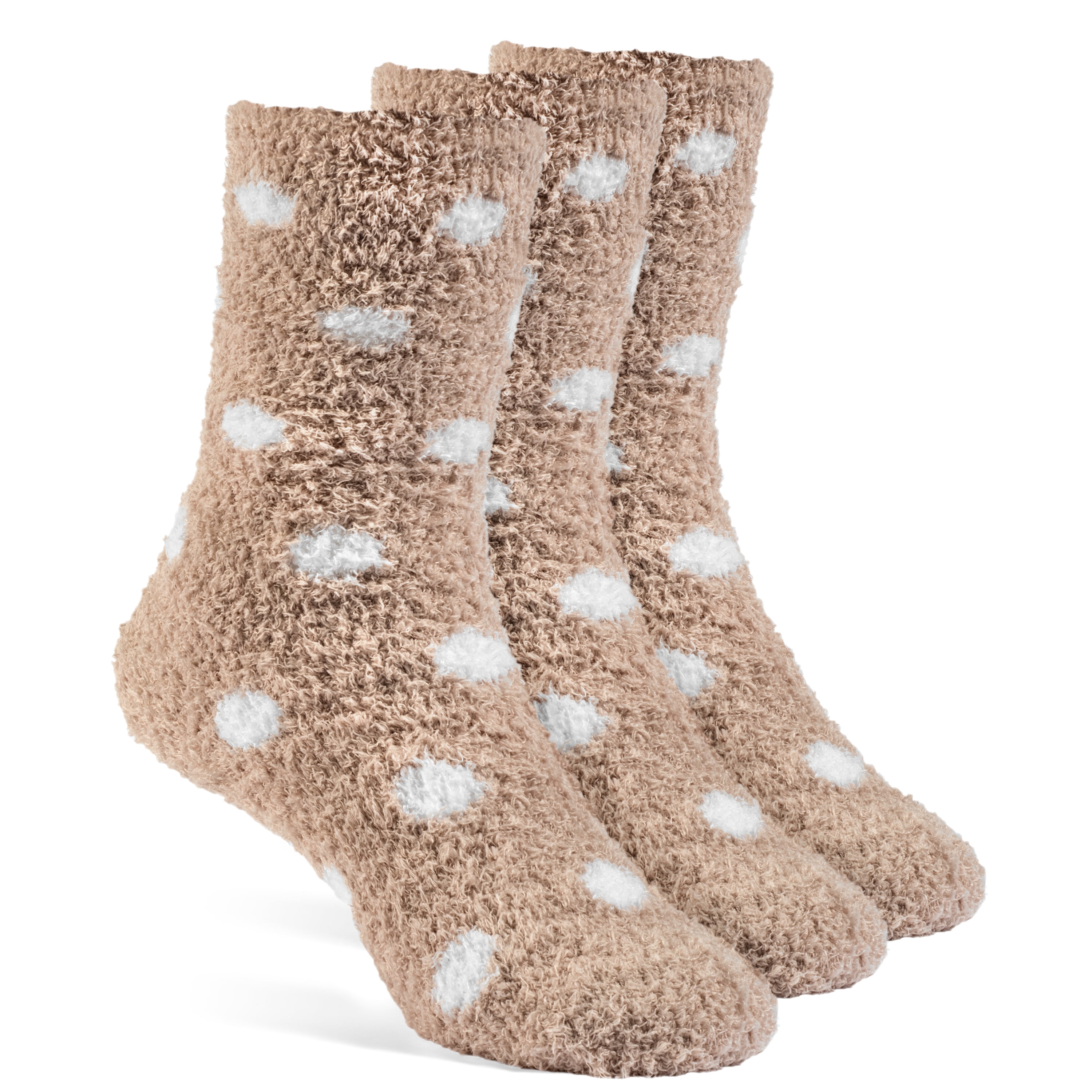 YolBer Girls' Dotted Fluffy Crew Fuzzy Socks - 3 Pairs - Walmart.com