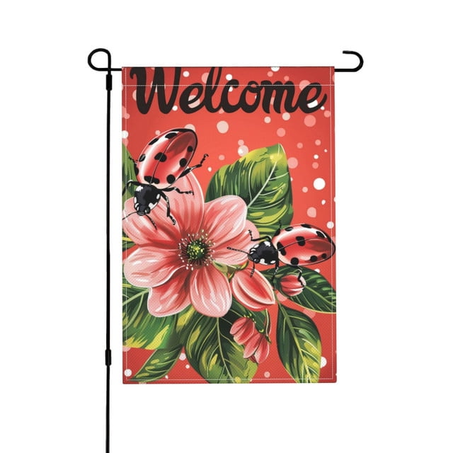 Yolandalse Graden Flag Ladybird Flower Spring Welcome Home Decorative ...