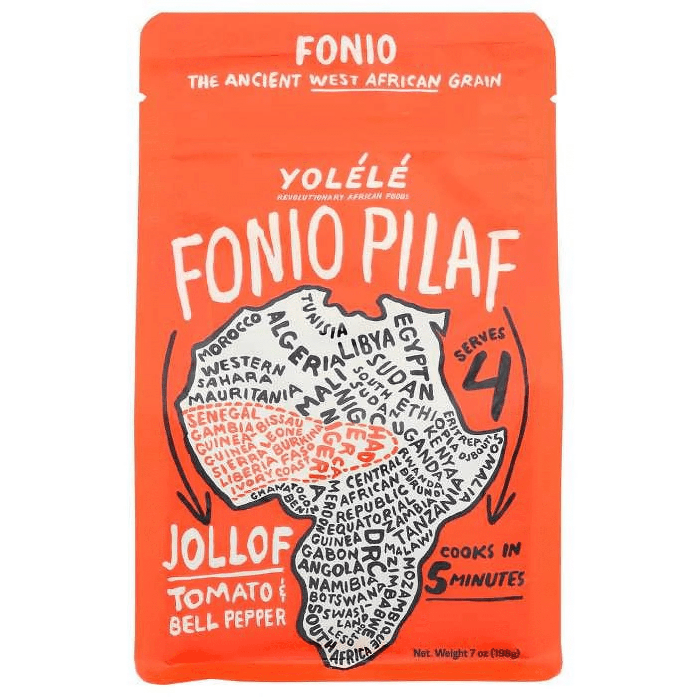Yolele: Jollof Fonio Pilaf Tomato Bell Pepper , 7 Oz - Walmart.com