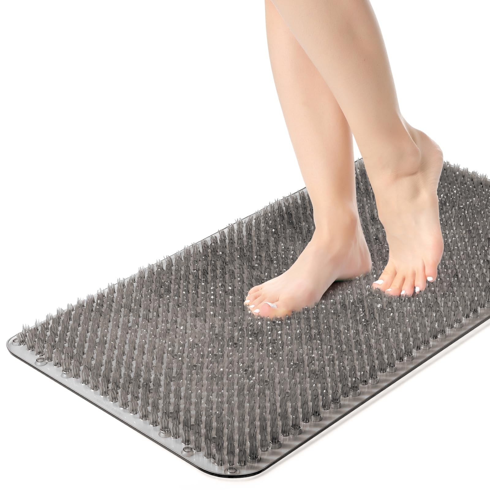 Yolife Shower Foot Scrubber Mat, Anti-Slip Bath Mat with Scrub Bristles ...
