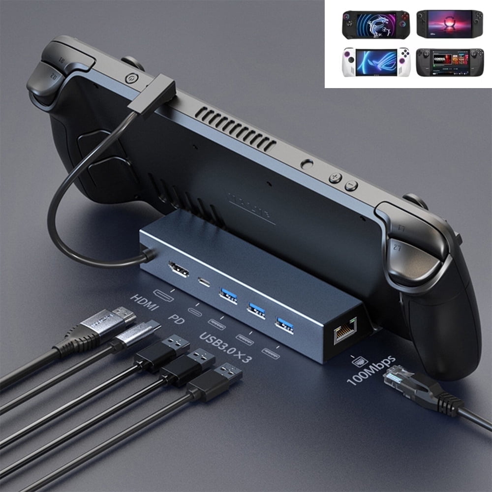 Yolispa Docking Station for Steam Deck, 6 in 1 Stream Deck Dock with ...