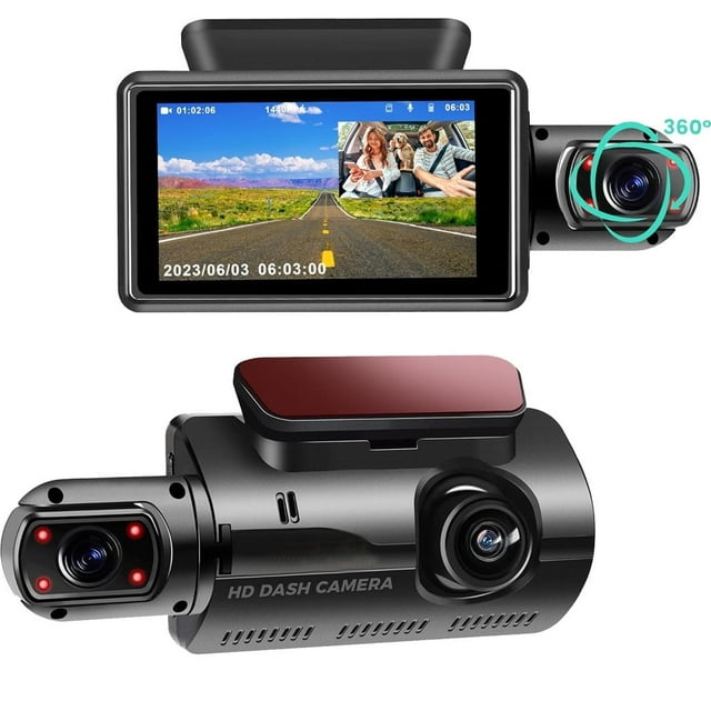 Yolispa Dual Dash Camera for Cars, Dash Cam Front and Inside, 1080P ...