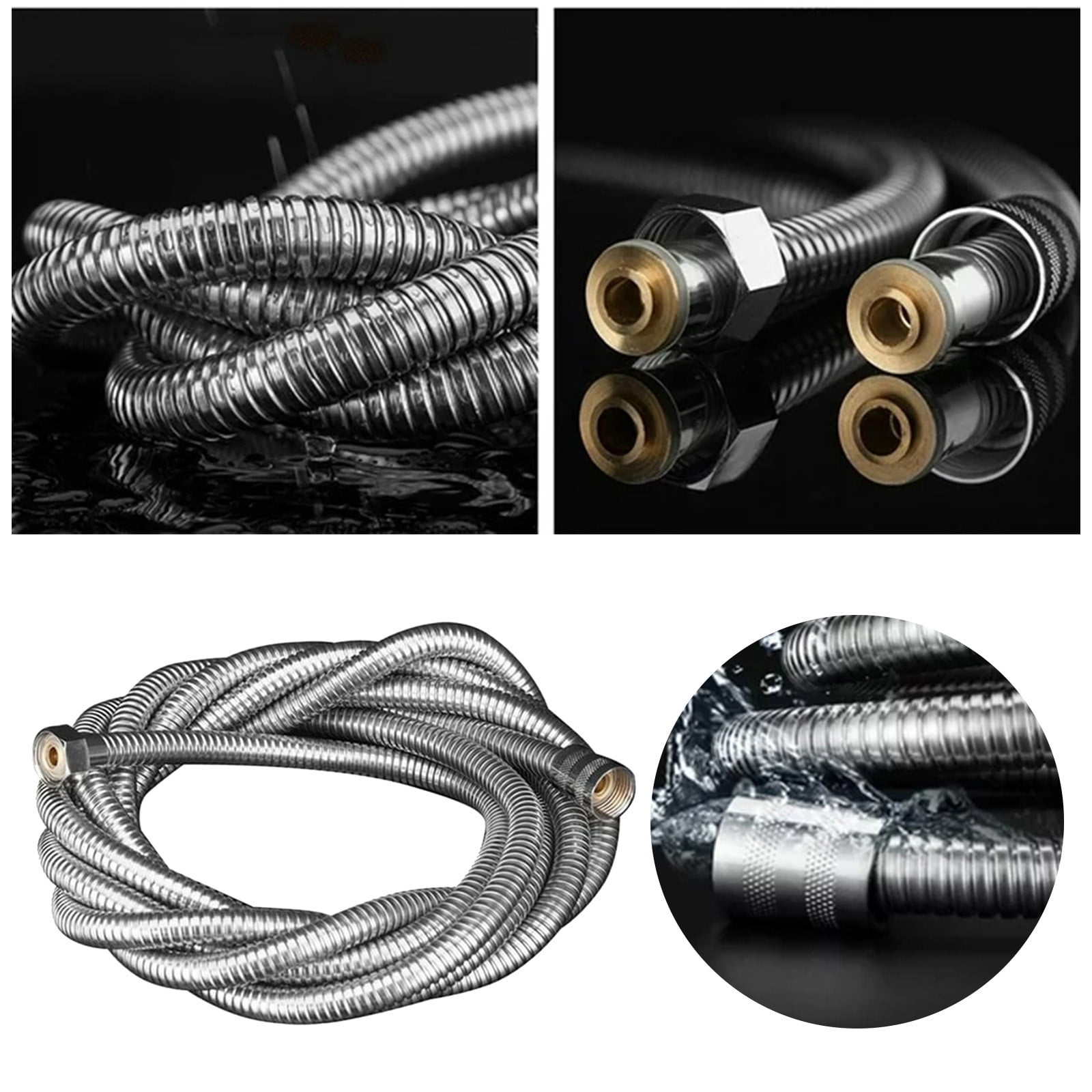 Shower Hose , 118 Inches Extra Long Stainless Steel Handheld With Brass ...