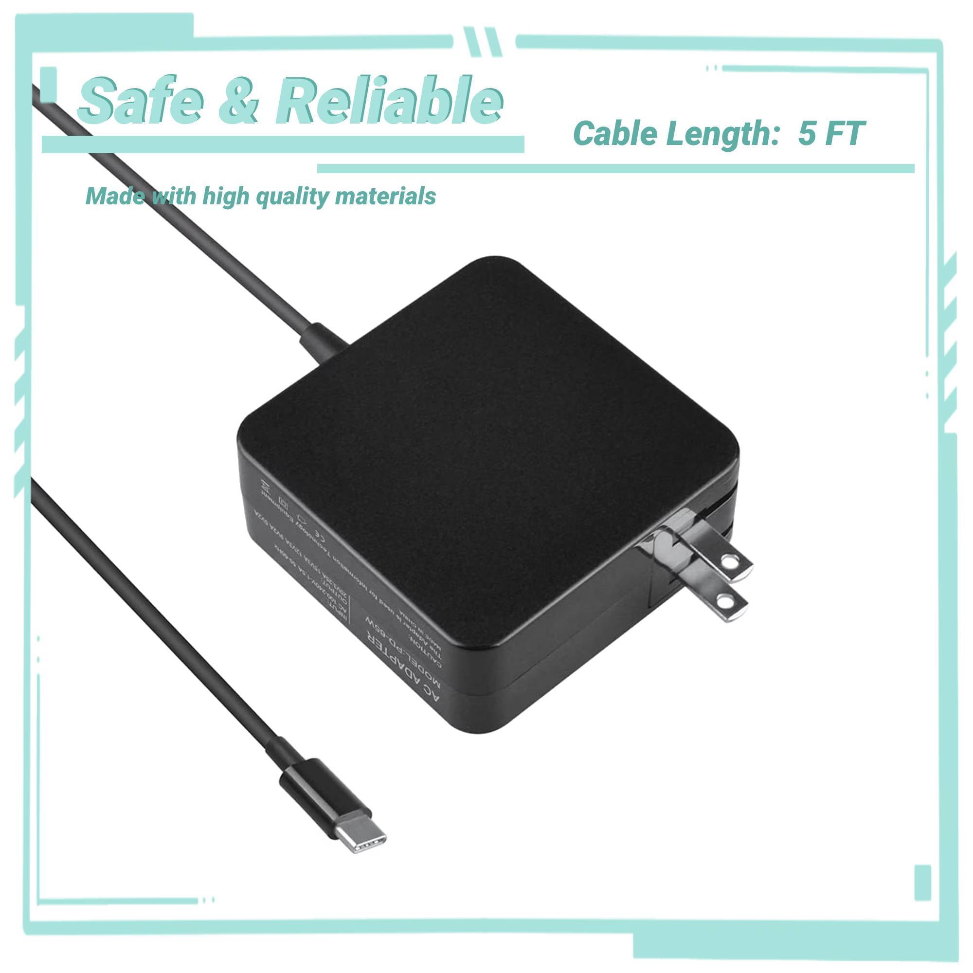 Yolmary 65W Type-C AC/DC Adapter Charger Compatible with HP Spectre x2 ...