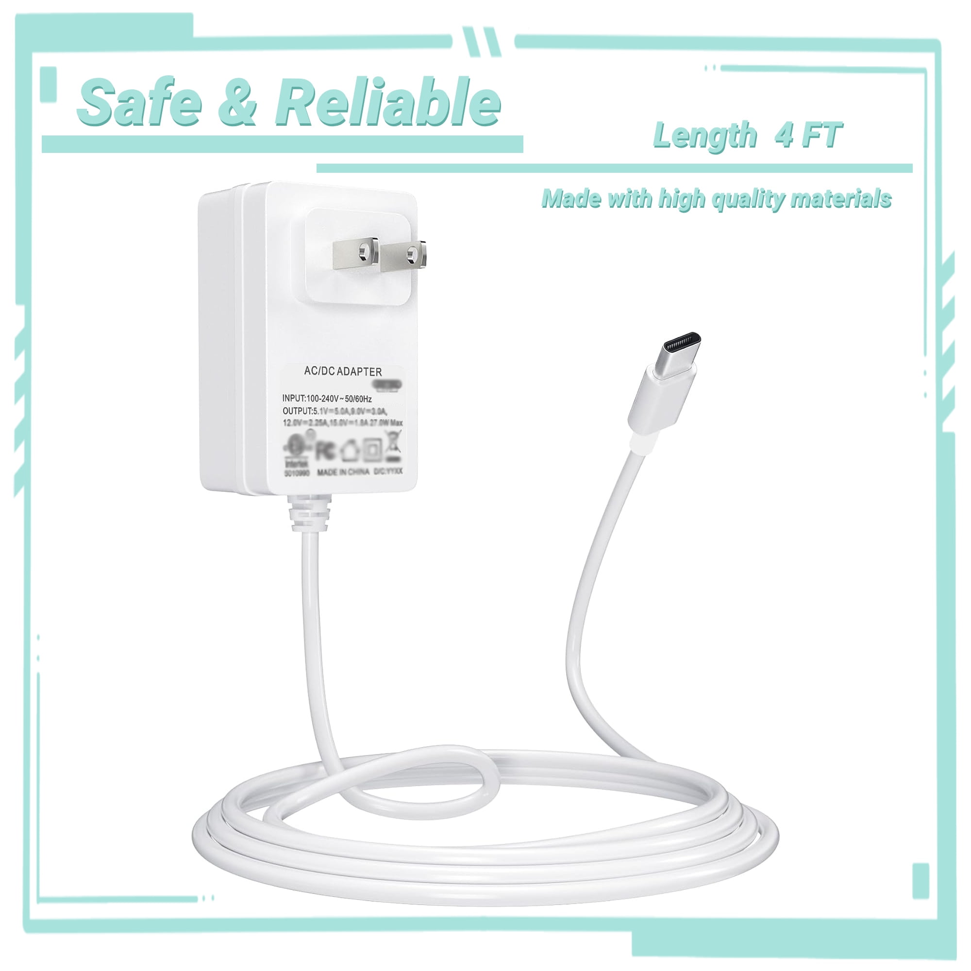 Yolmary Raspberry Pi 5 Power Supply 27W USB-C US Plug PD Power Adapter ...