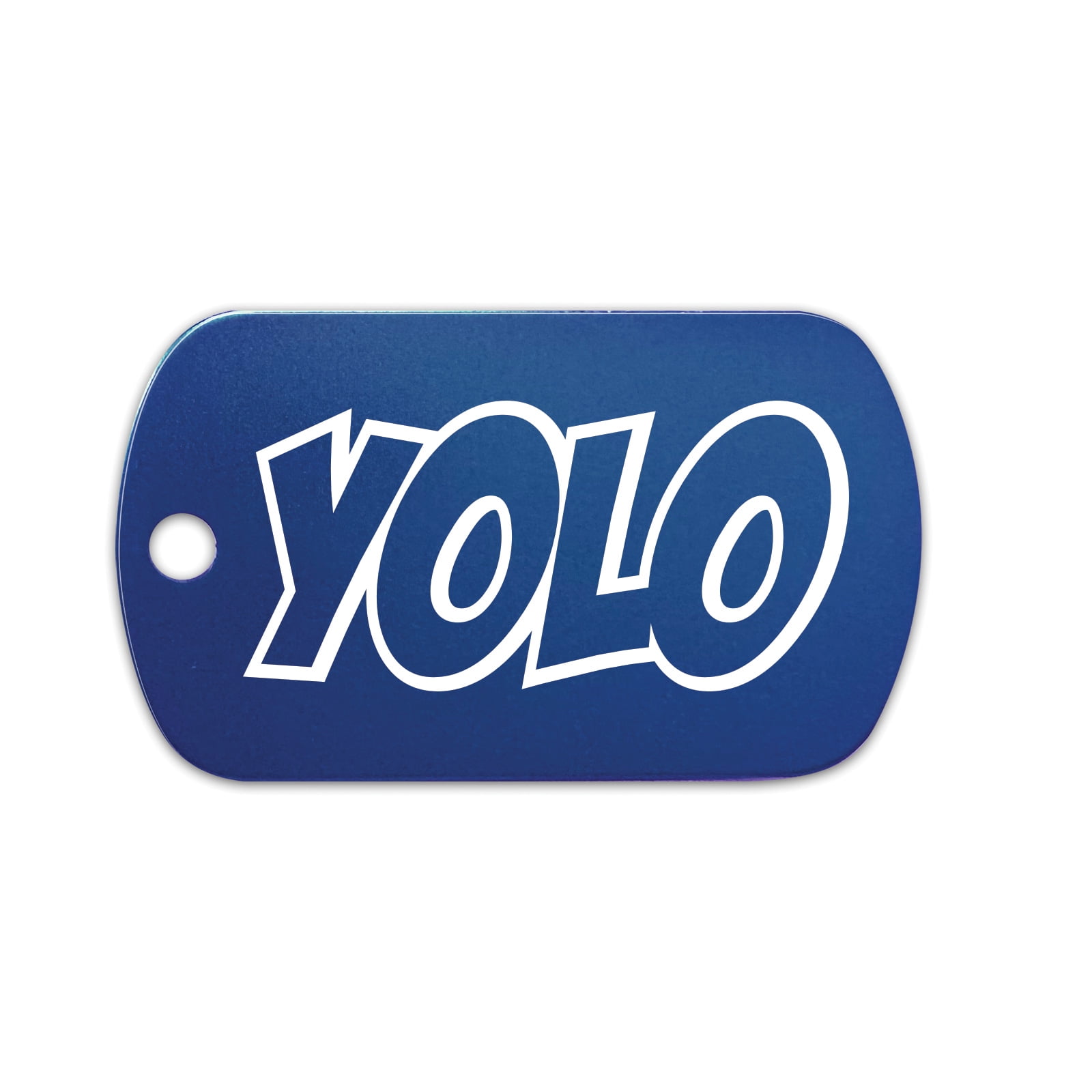 Yolo GI Dog Tag Aluminum Keychain you only live once - Blue - Walmart.com