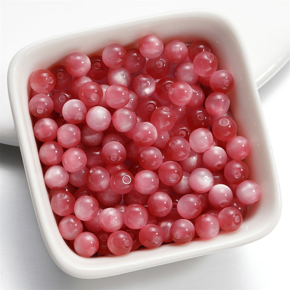 Yoloke 10 Pcs Glass Beads for Jewelry Making 6mm, Bead Bracelet Making ...