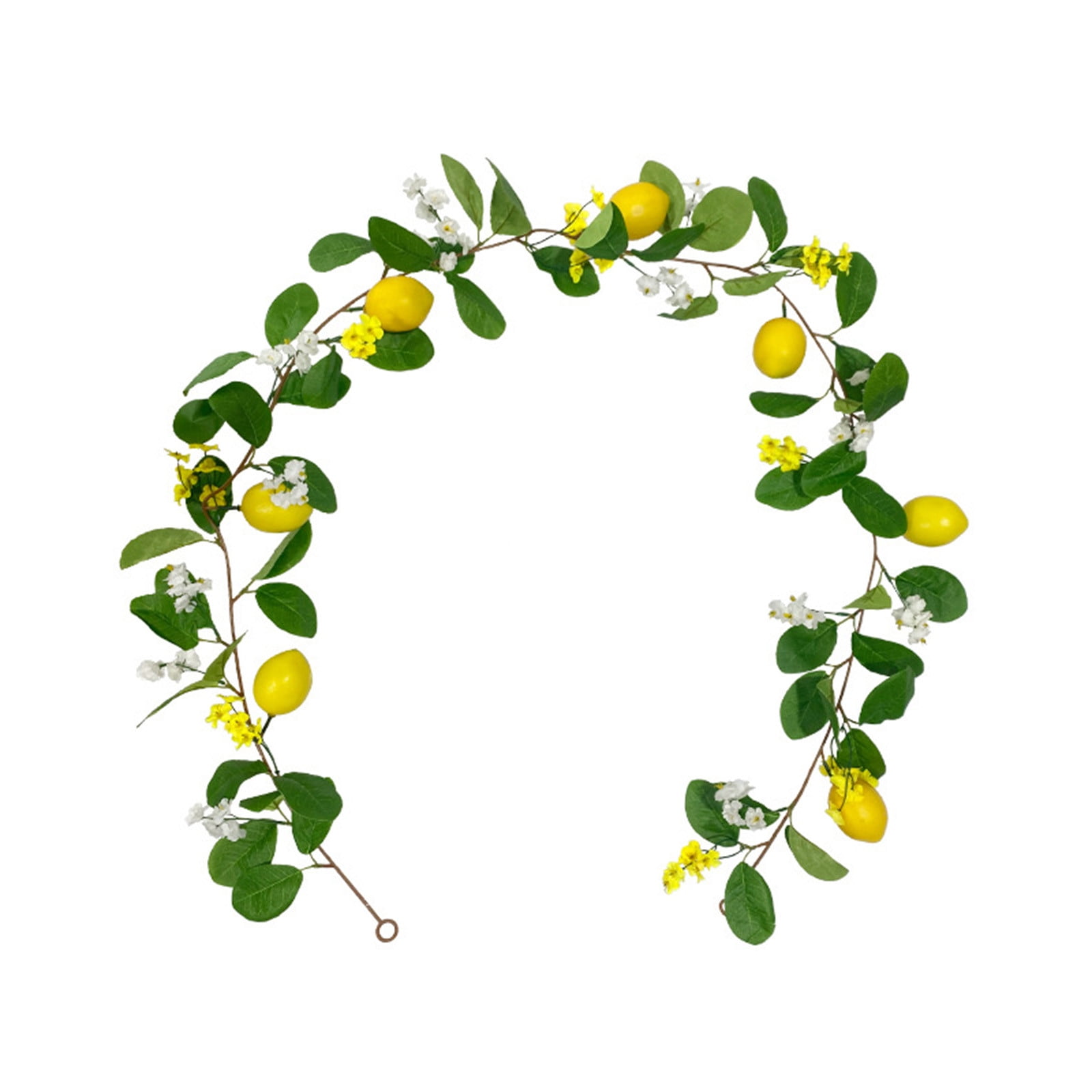 Yoloke 200cm Artificial Lemon Greenery Garland - Faux Rattan Decor with ...