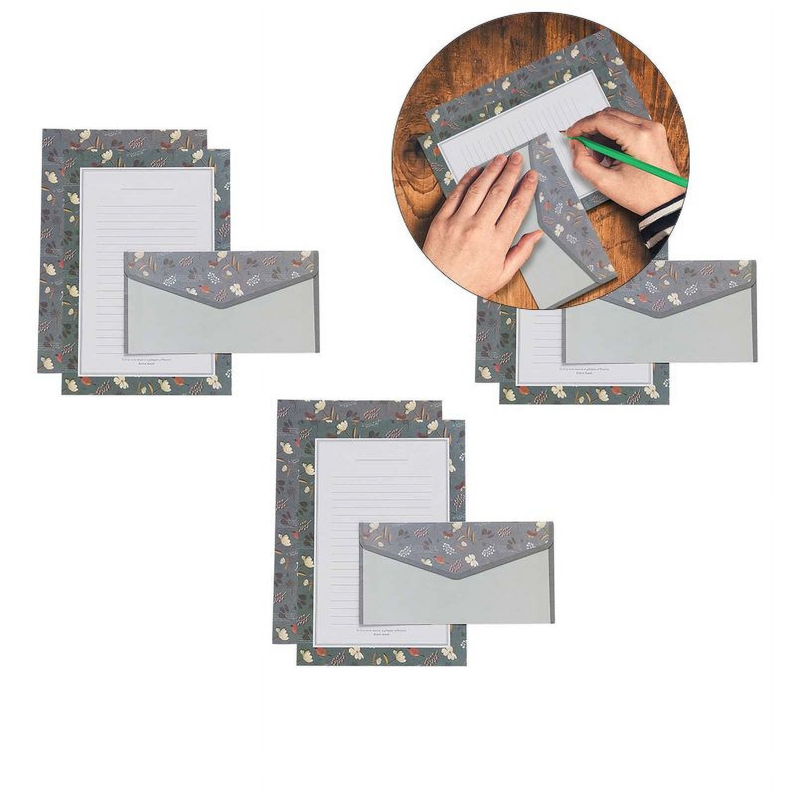 Yoloke 3 Pcs Cartoon Animals and Plants Letter Paper Set Letter Papers ...