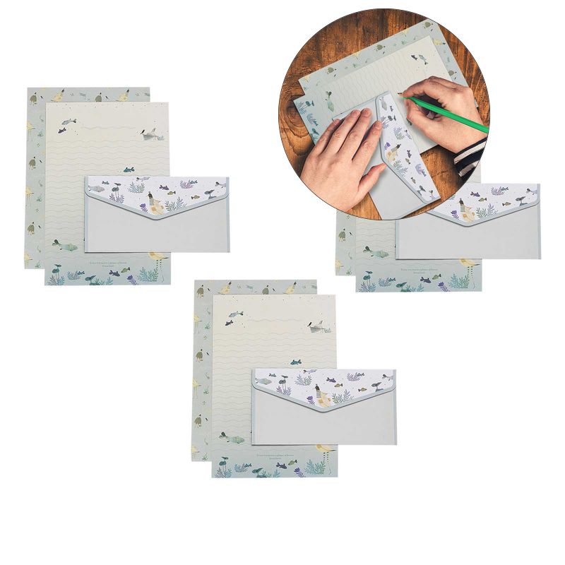 Yoloke 3 Pcs Cartoon Animals and Plants Letter Paper Set Letter Papers ...