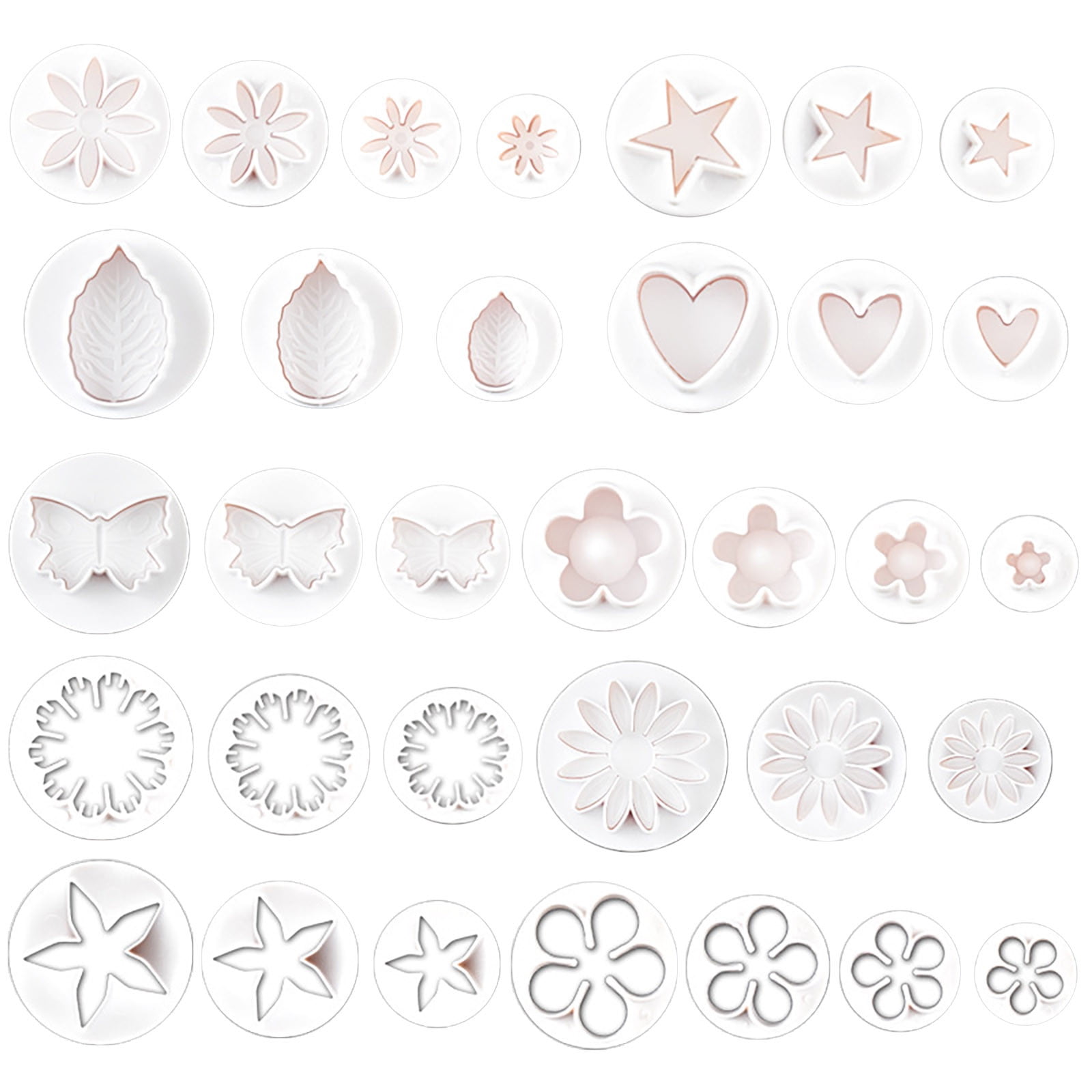 Yoloke 33-Piece Food-Grade Plastic Baking Mould Set - Cake Decorating ...