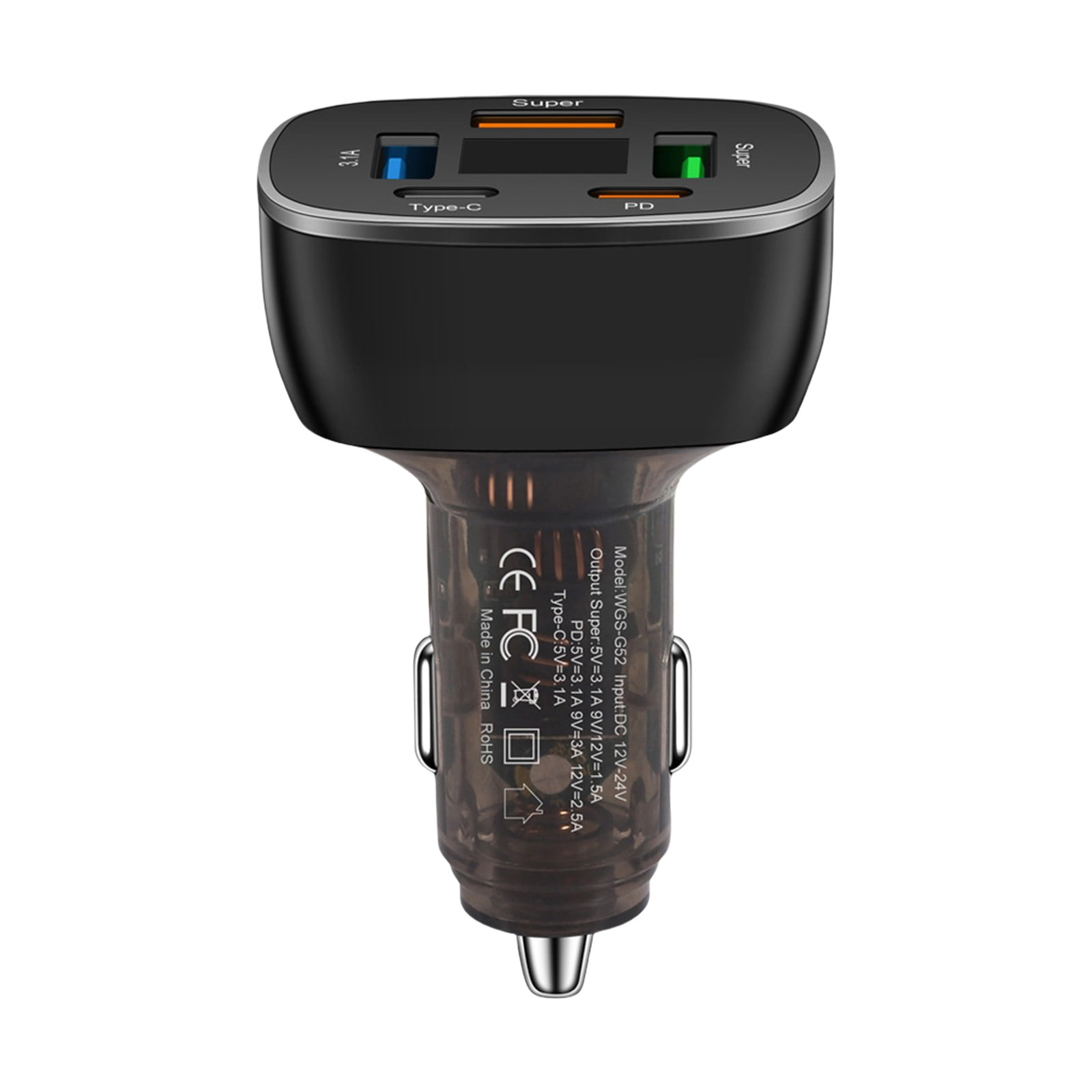 Yoloke 5-in-1 Fast Charging Car Charger - 3 USB + 2 PD Ports with ...