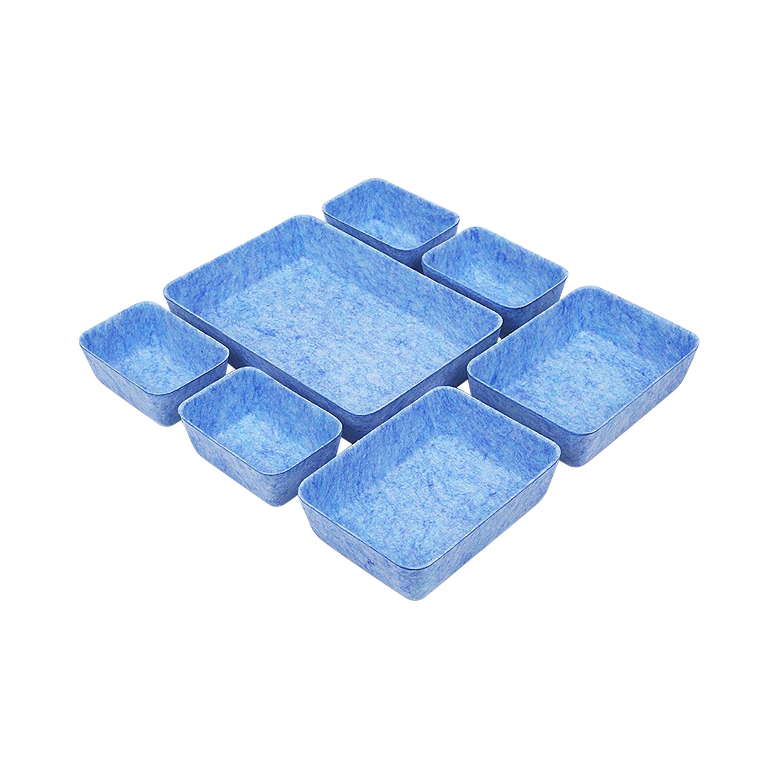 Yoloke 7-Pack Desk Drawer Organizers - Felt Storage Trays with Dividers ...
