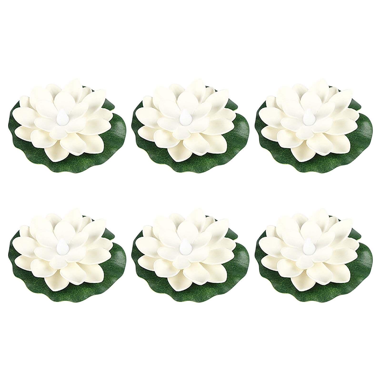 Yoloke Artificial Floating Foam Lotus Flower with Water Lily Pad ...