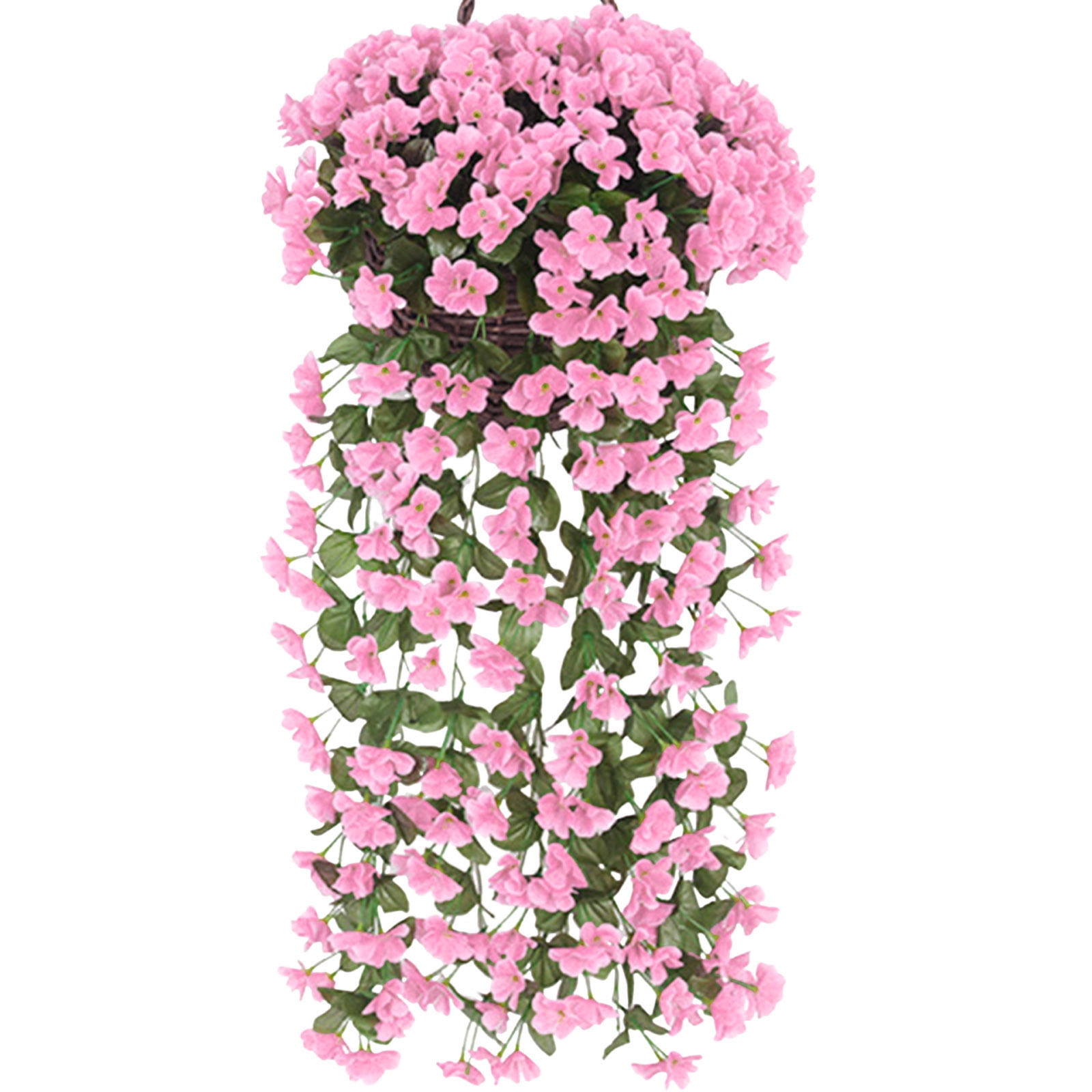 Yoloke Artificial Silk Hanging Flowers Plants Basket for Summer Outdoor ...