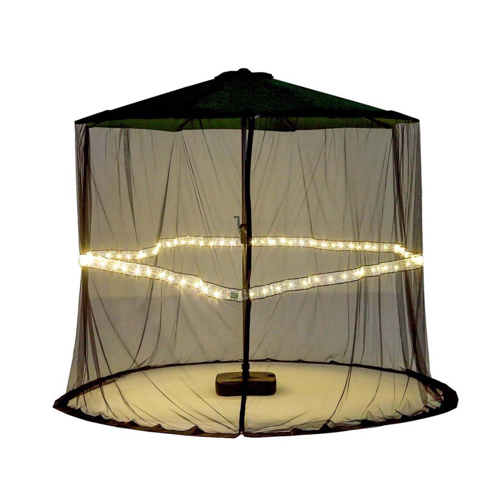 Yoloke Black Adjustable Patio Umbrella Mosquito Netting with Zipper ...