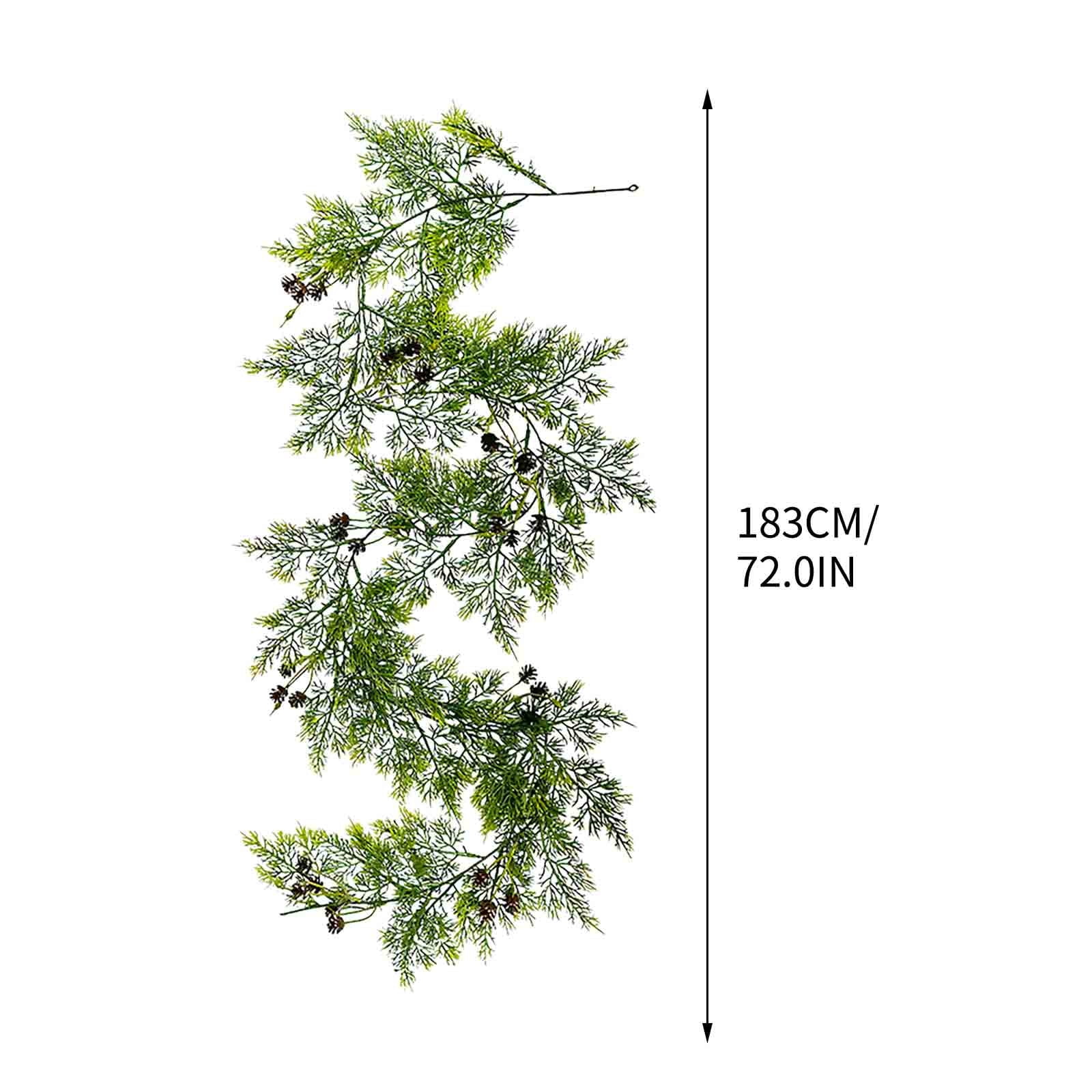 Yoloke Christmas Garland - 15FT Pine Garland - Faux Cypress Cedar Pine ...