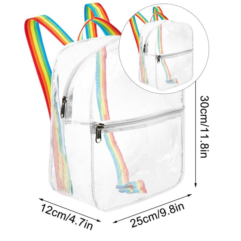 Yoloke Clear Backpack Heavy Duty Transparent Backpack Set See Through ...