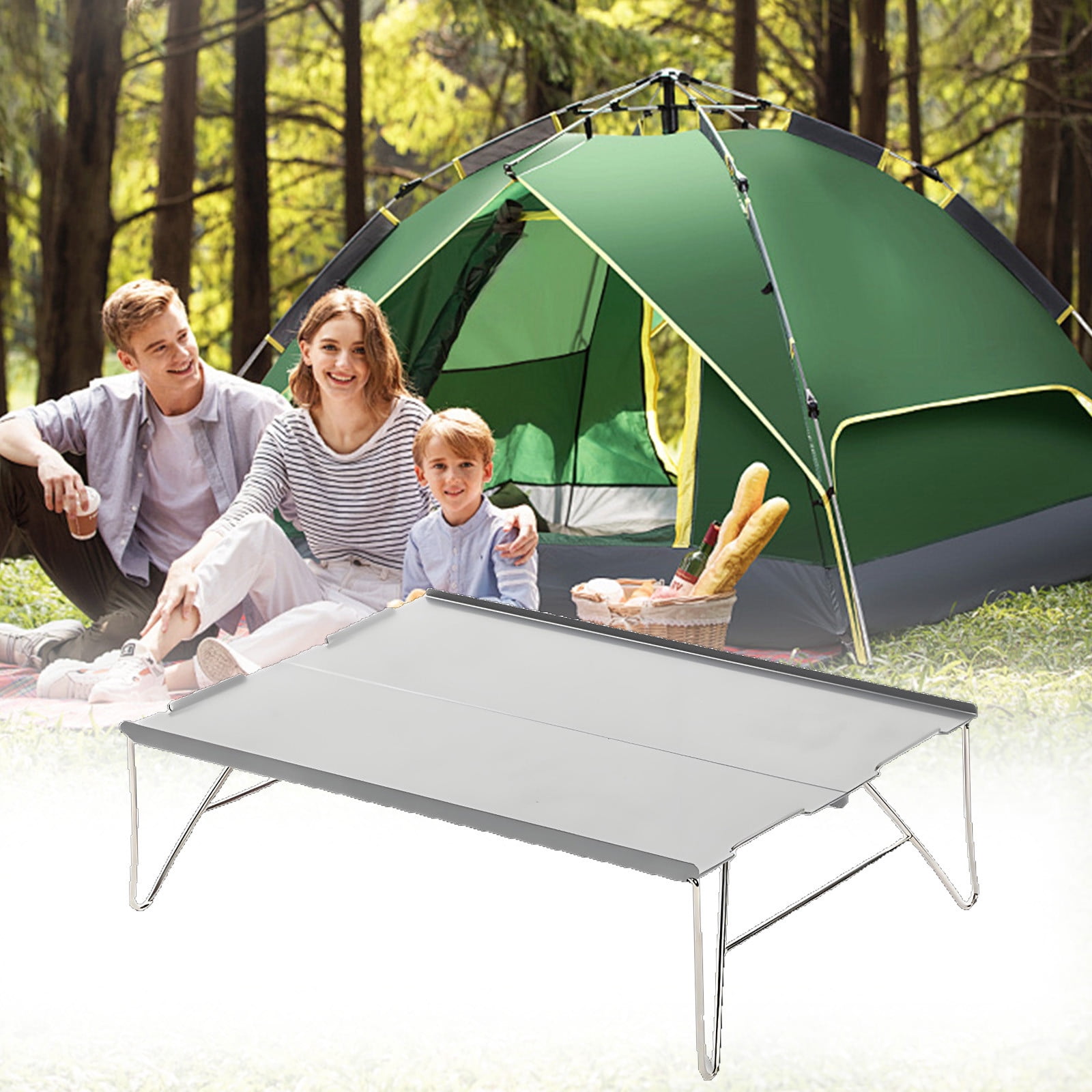 Yoloke Compact Mini Camping Table Portable Ultralight Folding Camp Table Small Lightweight Tent Table for Hiking Backpacking Beach Night