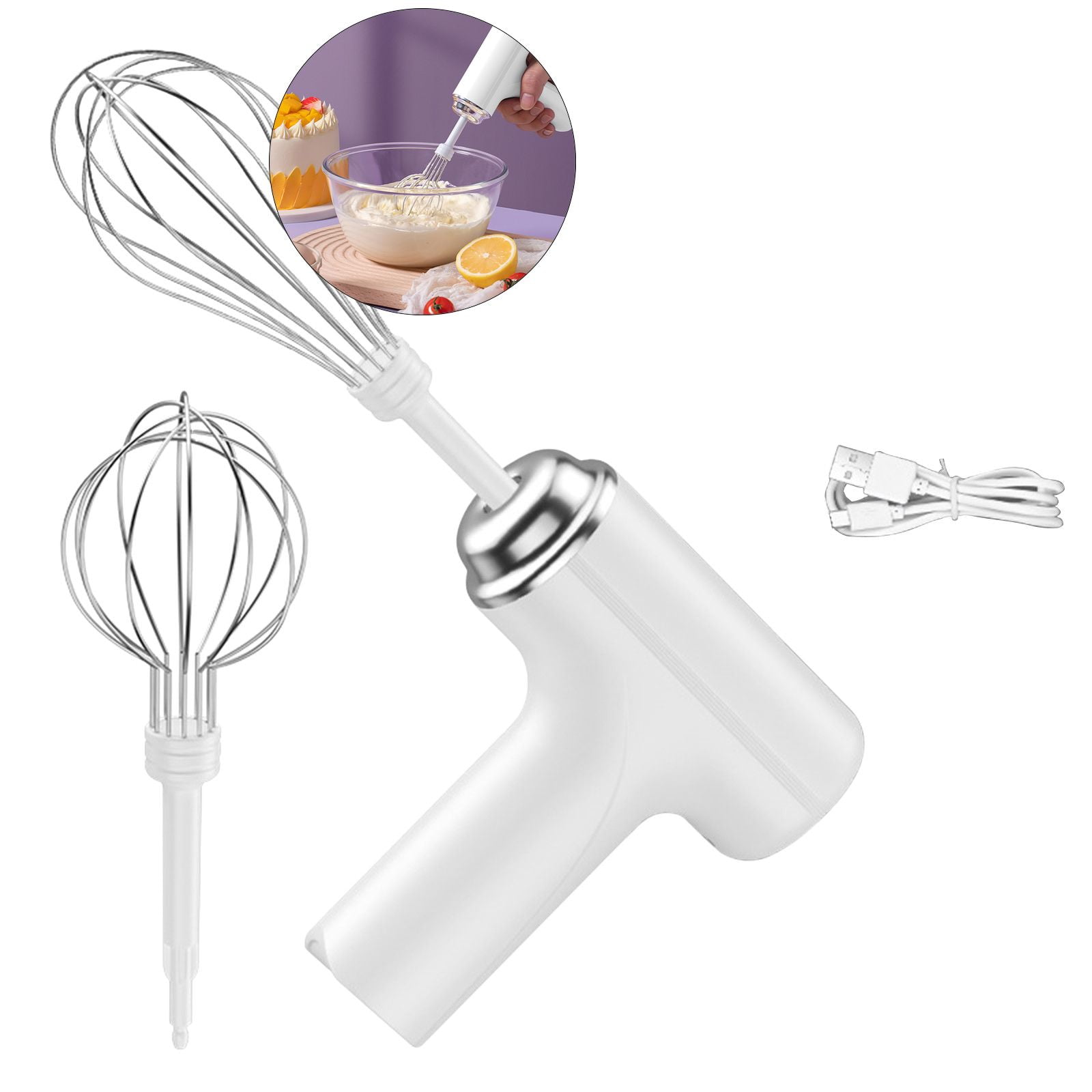Yoloke Cordless Electric Mixer, Portable Hand Held Electric Mixer for ...