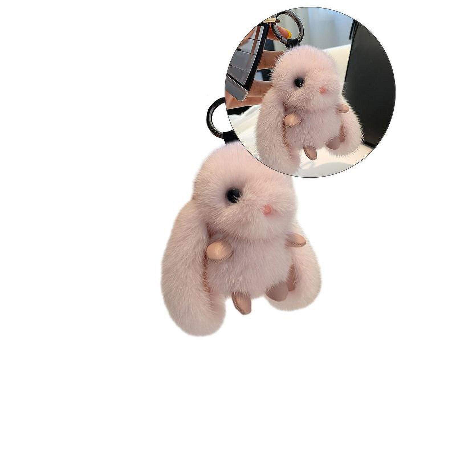 Yoloke Cute Plush Bunny Keychain for Women, Kawaii Stuffed Animal ...