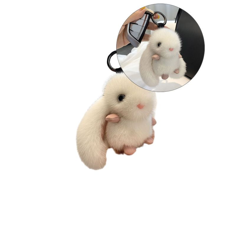 Yoloke Cute Plush Bunny Keychain for Women, Kawaii Stuffed Animal ...