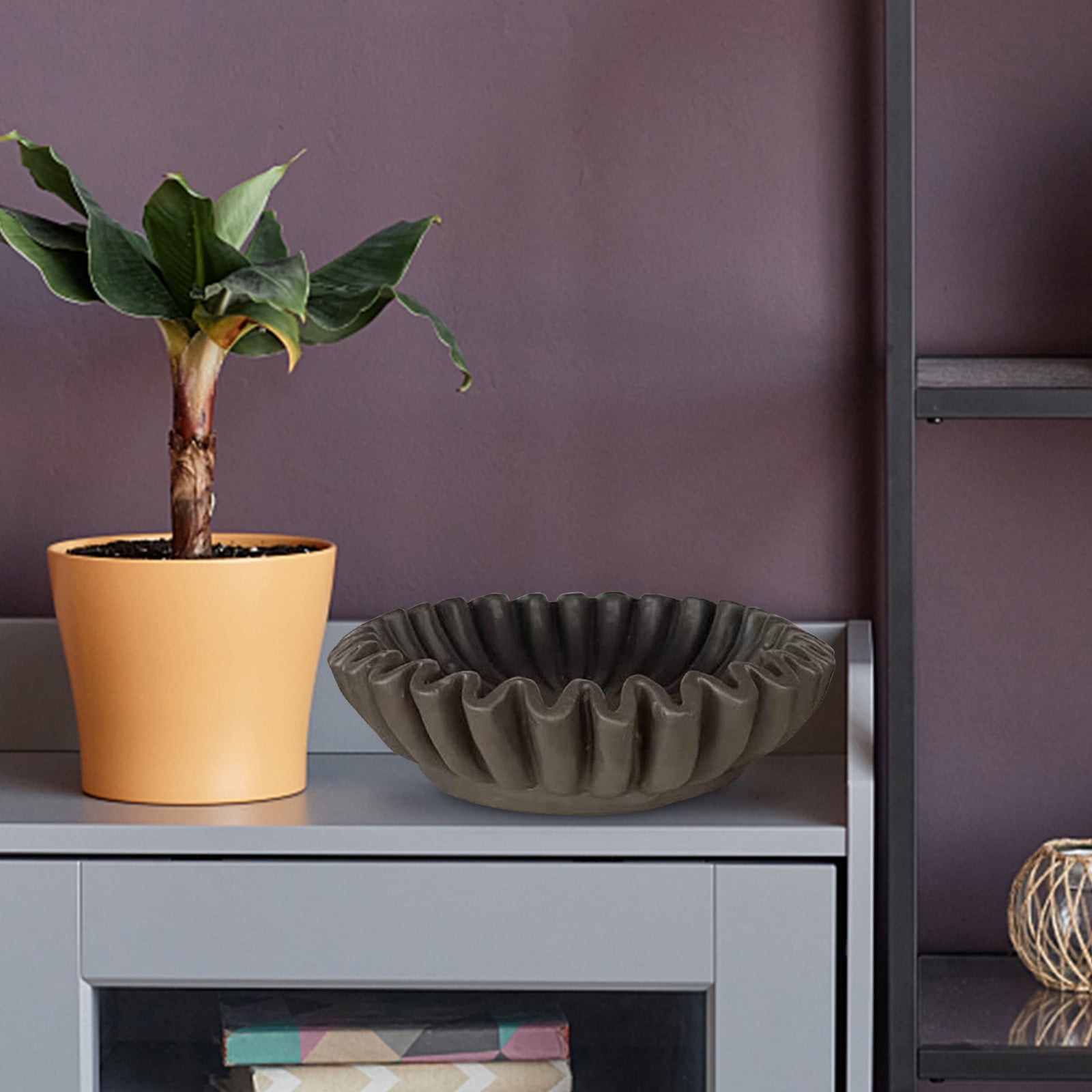 Yoloke Decorative Ruffled Bowl for Living Room, Coffee Table, Bookshelf ...