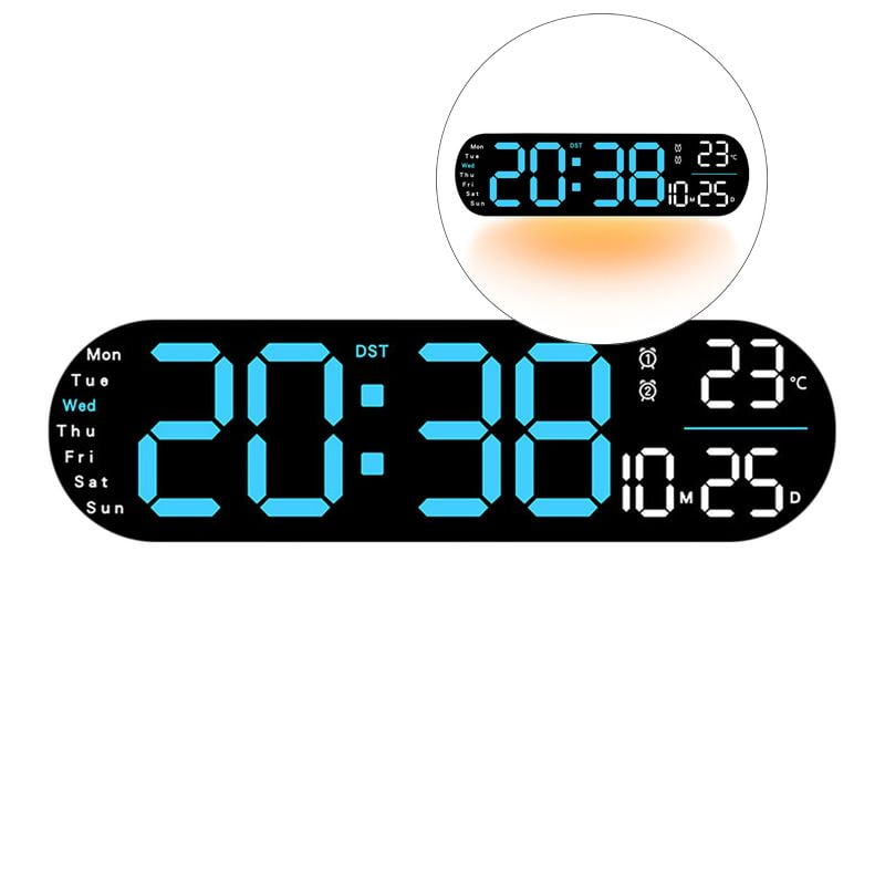 Yoloke Digital Clock - Temperature, Date, Auto DST, Night Light & Timer ...