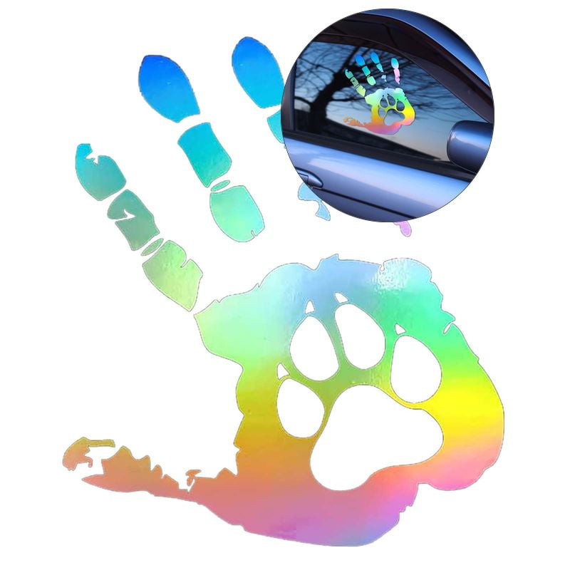 Yoloke Dog Paw Print Wave Stickers, Sticker for Automobile Wave ...