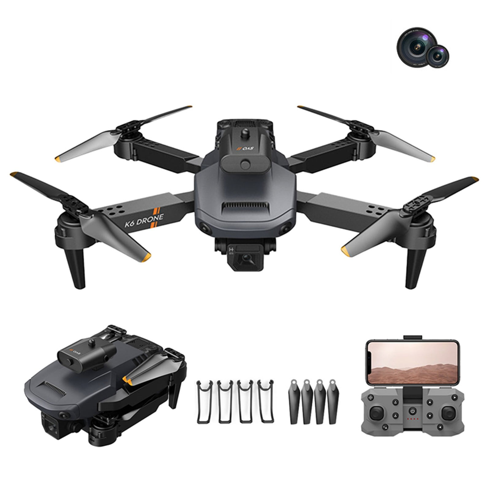 Yoloke Drone with 4K HD Camera, 360° Obstacle Avoidance, WiFi FPV ...
