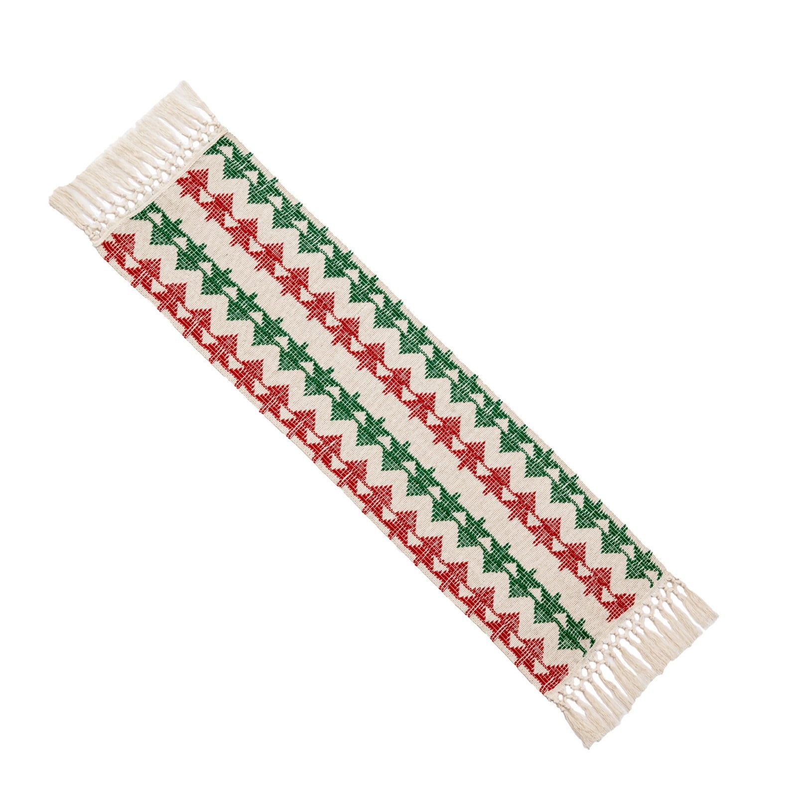 Yoloke Extra Long Cotton Table Flag with Red & Green Color Block Design ...