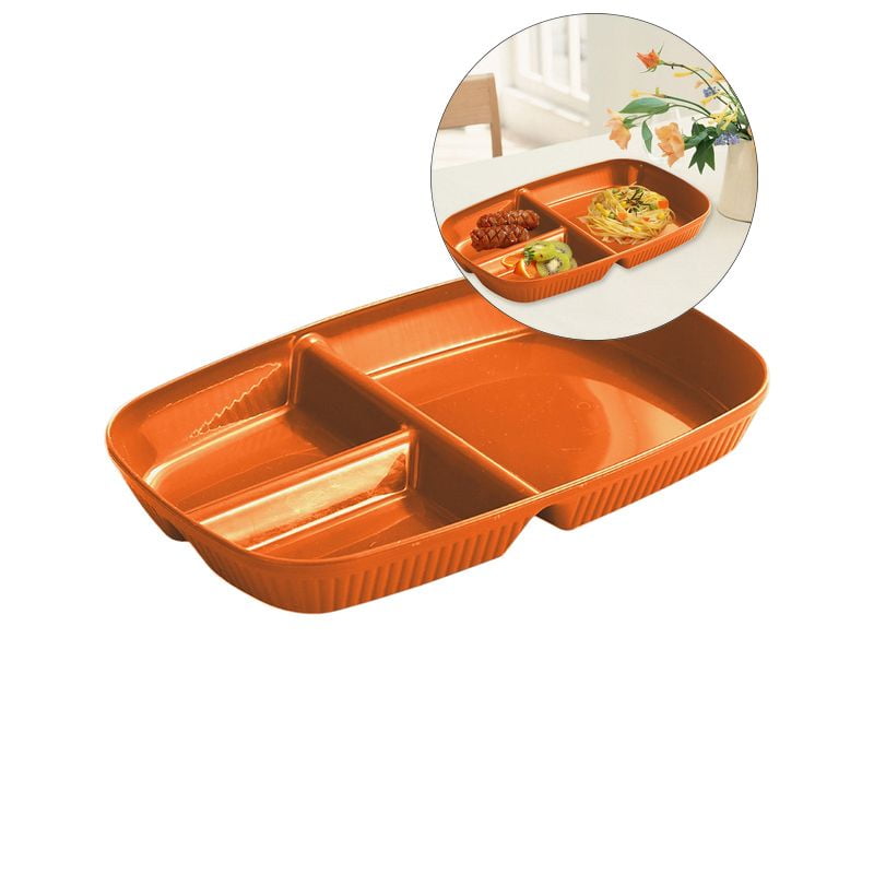 Yoloke Fat Reduction Plate Unbreakable Plate Divided Dish Camping Plate ...