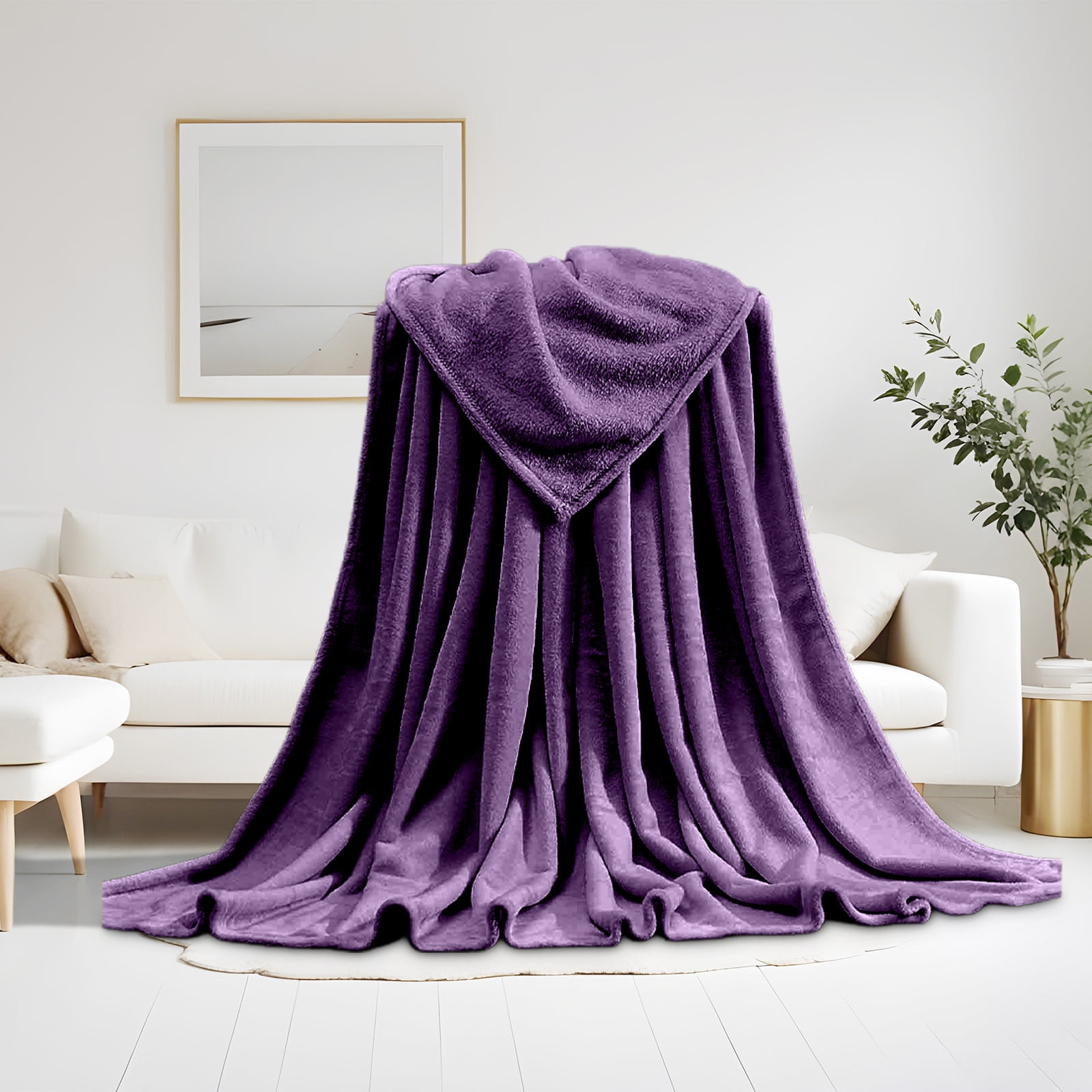 Yoloke Flannel Fleece Blanket Full Size - Soft Lightweight Plush ...