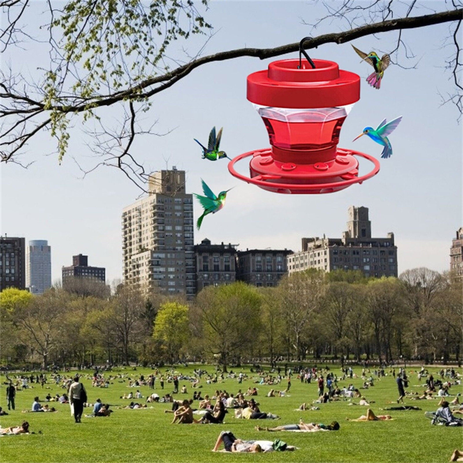 Yoloke Hanging Garden Bird Feeder, Plastic Outdoor Bird Feeder, Easy ...