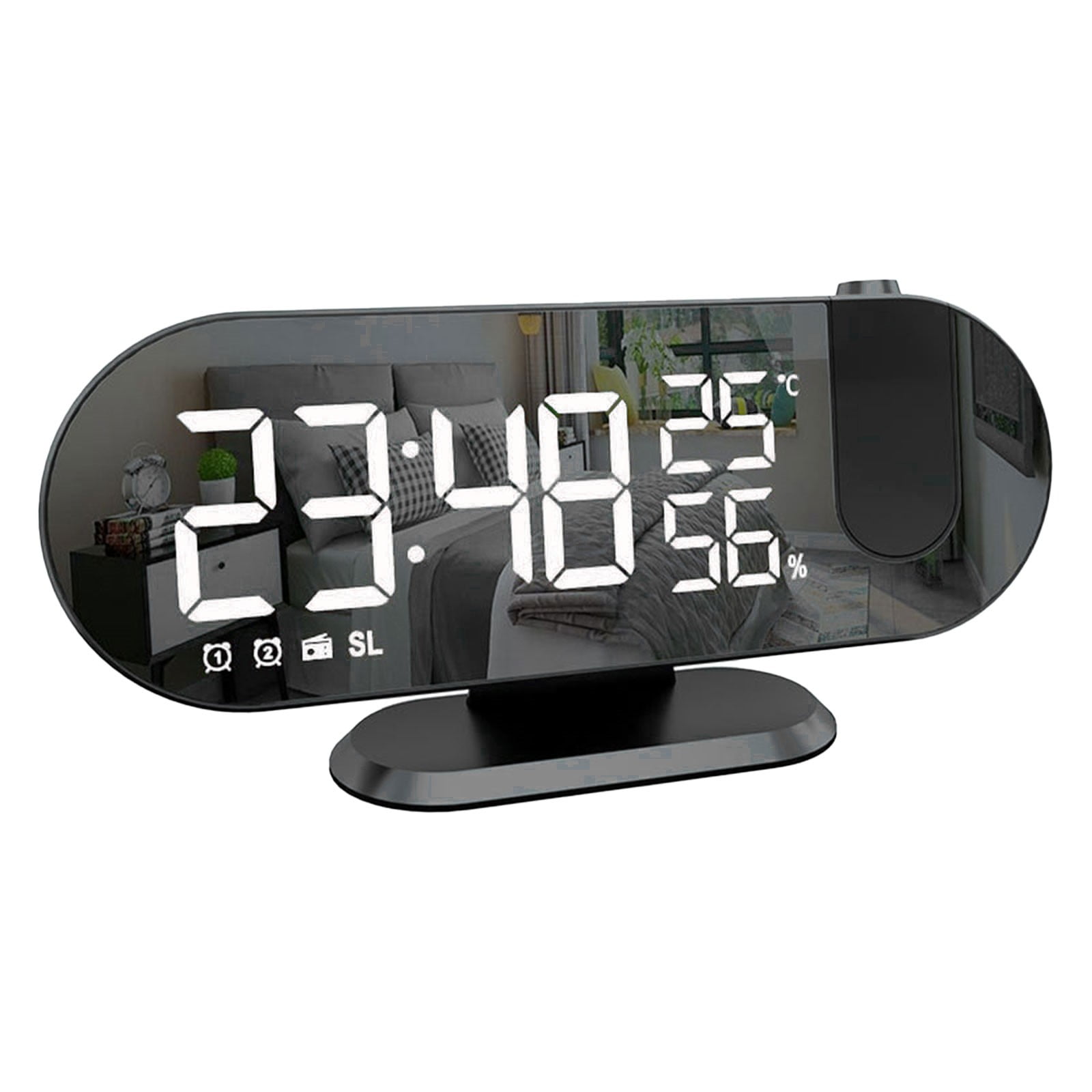 Yoloke Intelligent Projection Alarm Clock with Mobile Phone Charging ...