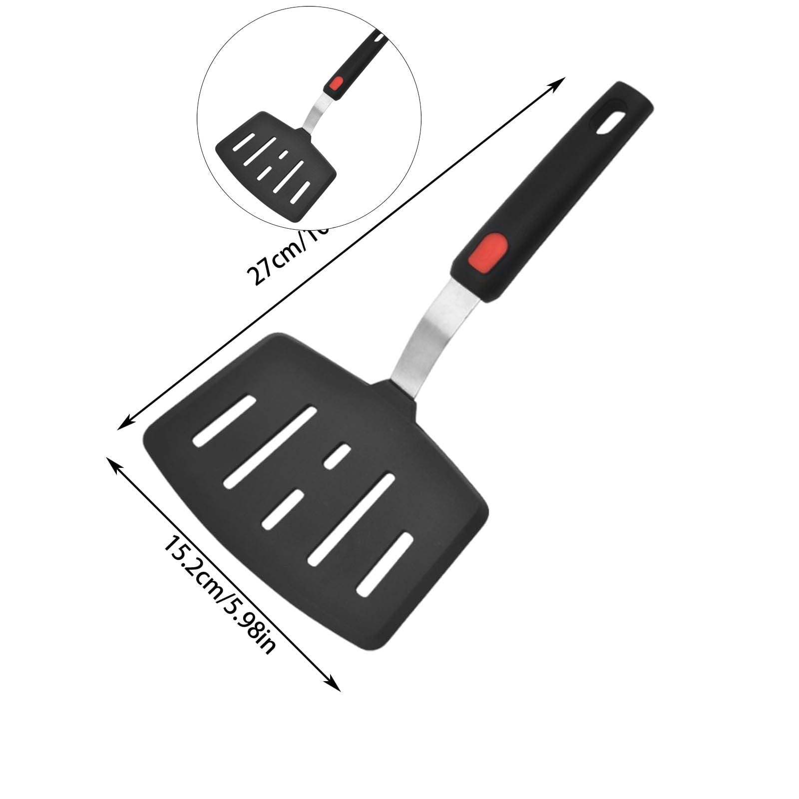 Yoloke Kitchen Silicone Fish Spatula Wide Pancake Spatulas for Nonstick ...