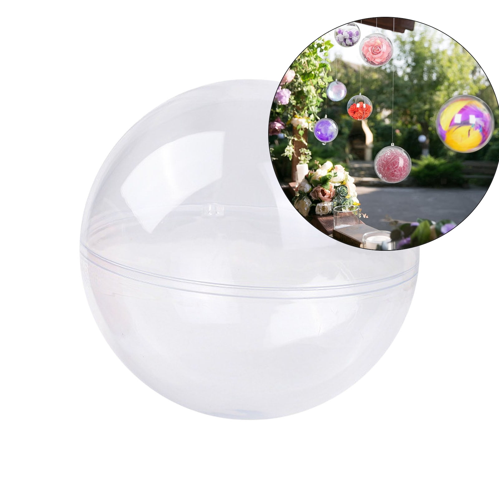 Yoloke Large Christmas Clear Baubles Transparent 5PCS DIY Plastic Ball ...