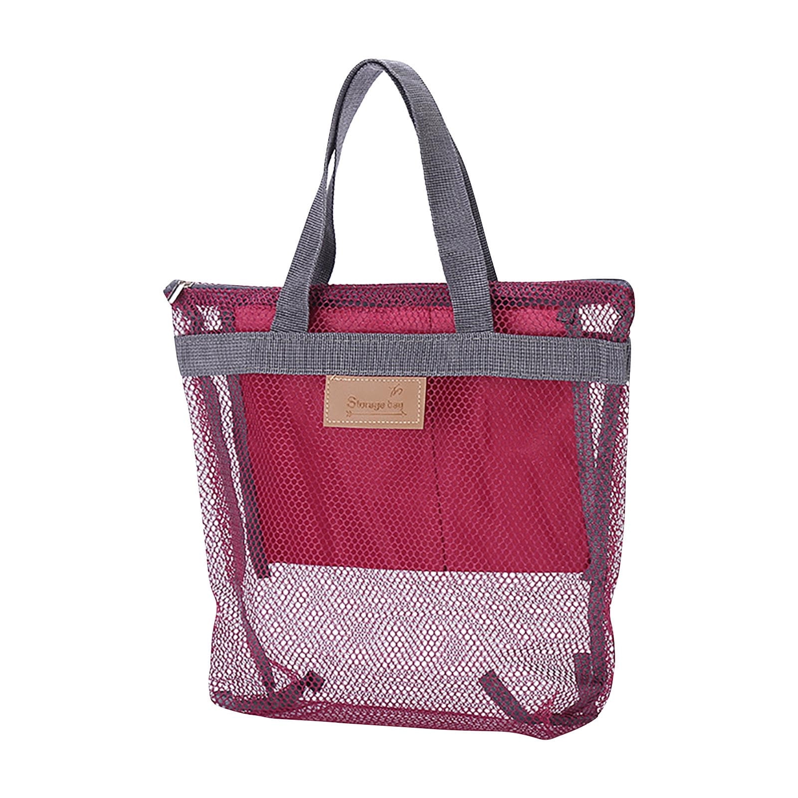 Yoloke Mesh Beach Bag - Large Waterproof Beach Tote Bag with Zipper ...